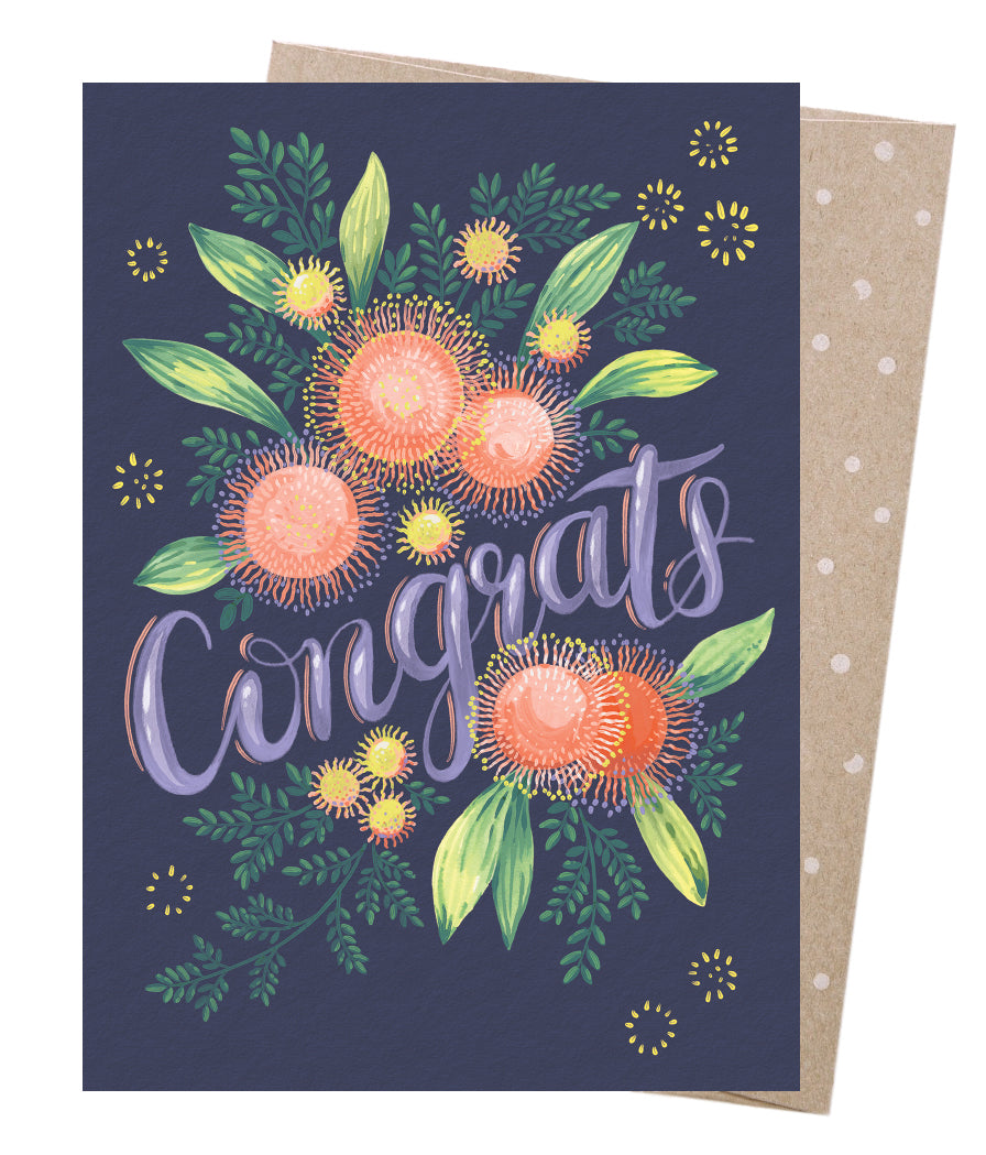 Earth Greetings Jayne Branchflower Congrats Hakea Greeting Card – The ...